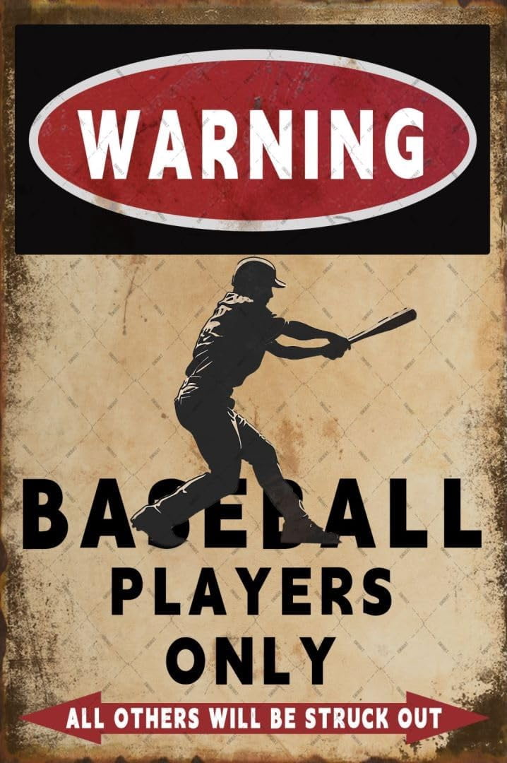 EMOHAT Metal Tin Sign Baseball Players Only Baseball Lovers Gifts Retro ...