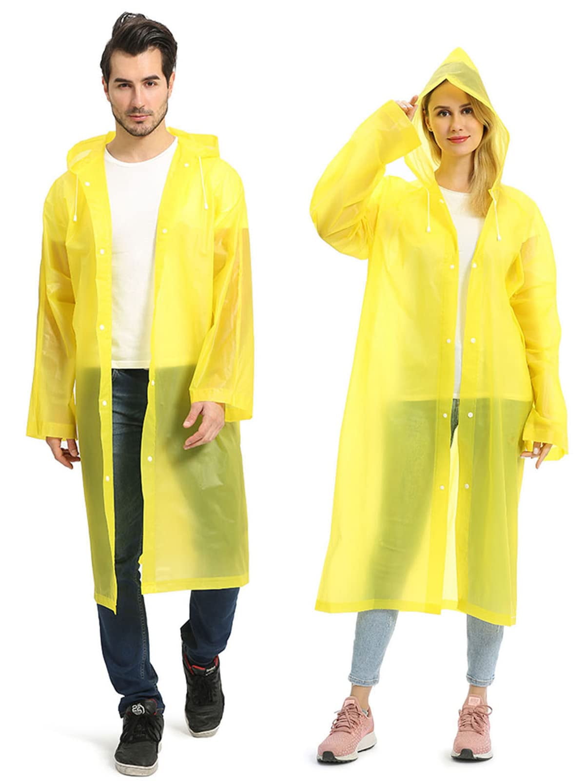 EMOKING 2-Pack Reusable EVA Raincoats, Lightweight Waterproof Ponchos ...