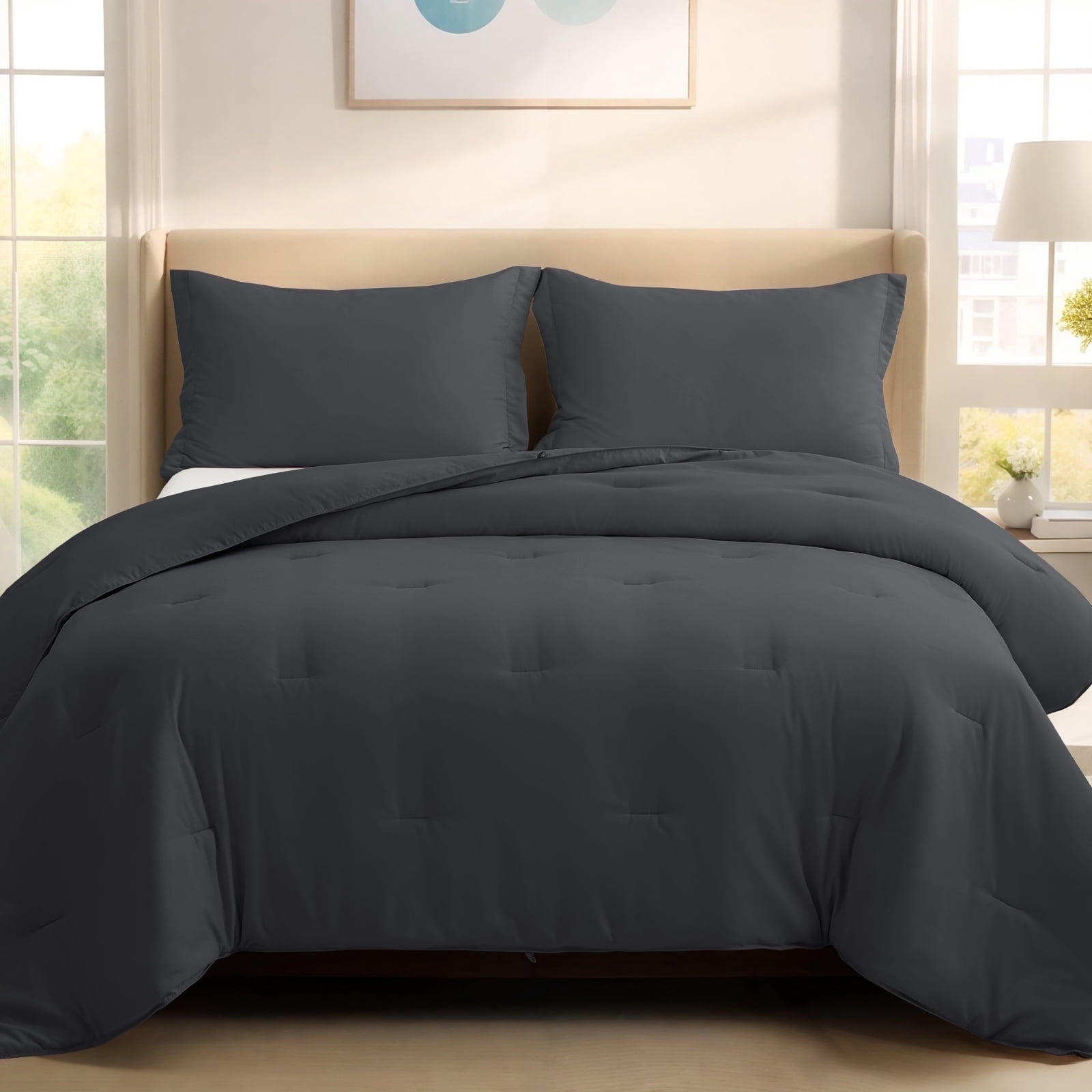 EMONIA 3pcs King Comforter Set Duvet Insert, All Season Quilted Down ...