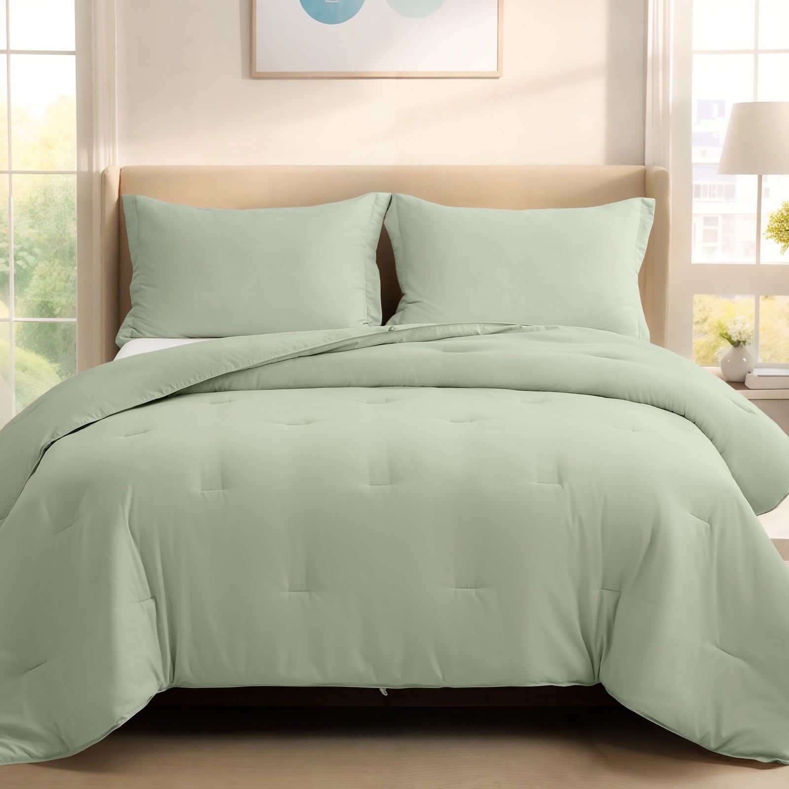 EMONIA 3pcs Queen Comforter Set Duvet Insert, All Season Quilted Down ...