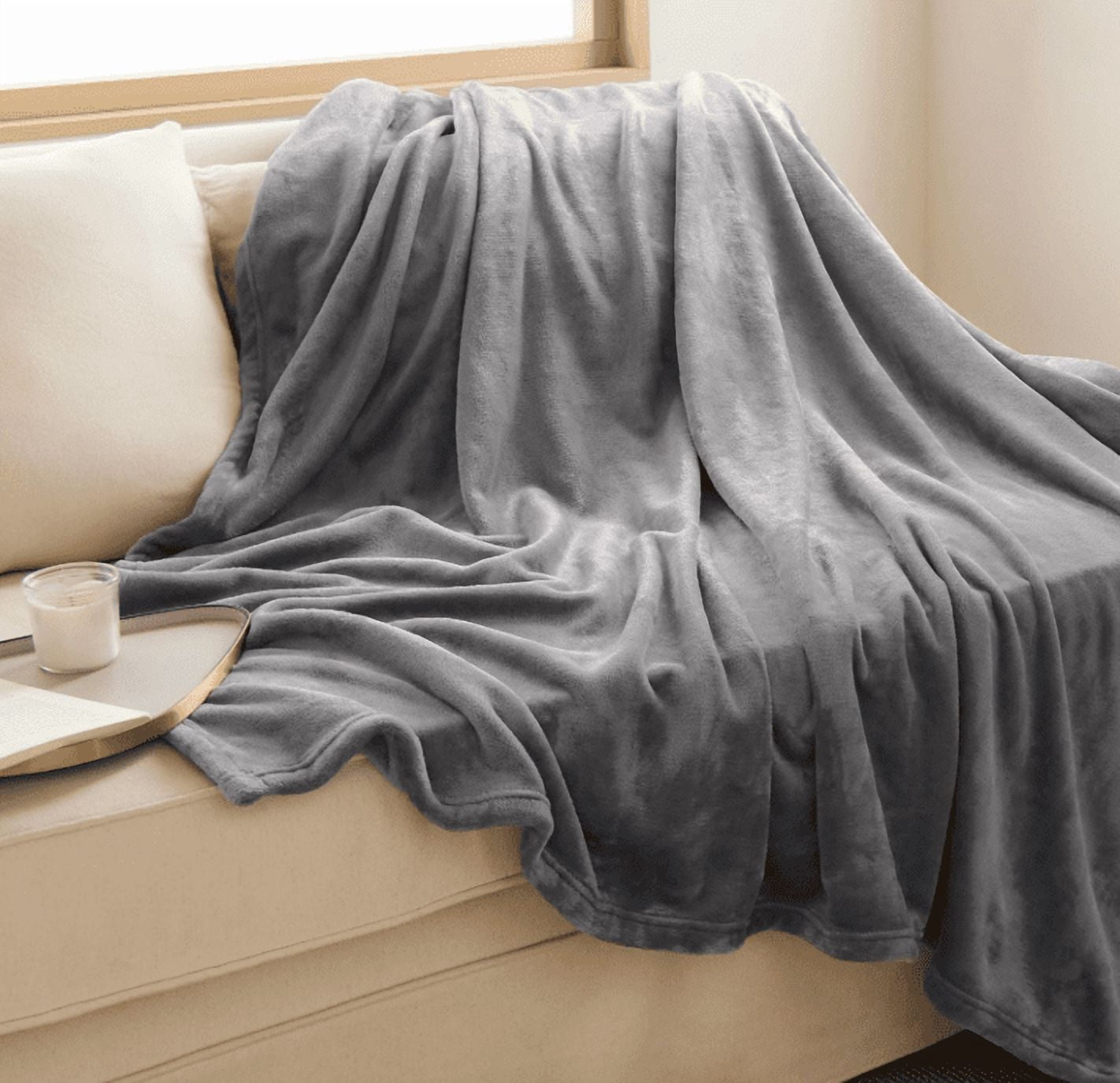 EMONIA Fleece Bed Blanket King Size, Soft Cozy Blanket, Lightweight ...