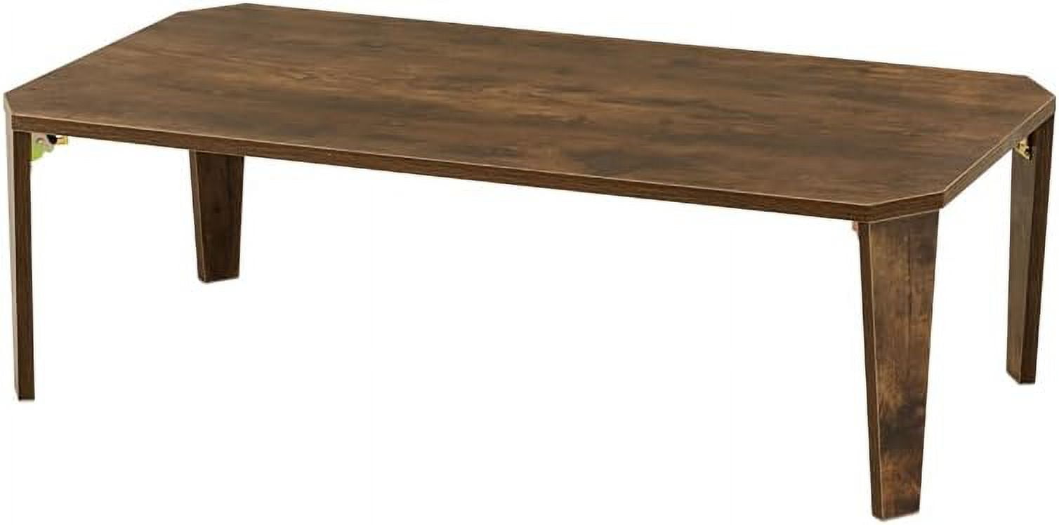 EMOOR 4-Leg Folding Coffee Table Rectangle 21.7x41.3in (Brown), Floor ...