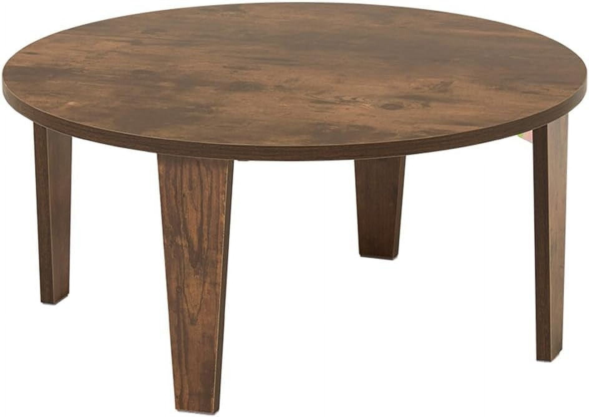 EMOOR 4-Leg Folding Coffee Table Round 26.8in (Brown), Floor Sitting ...