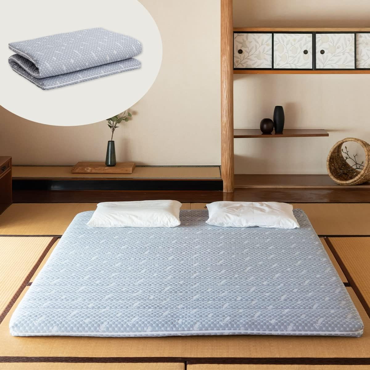 EMOOR Foldable Hybrid Futon Mattress, High-Resilience Urethane Foam ...