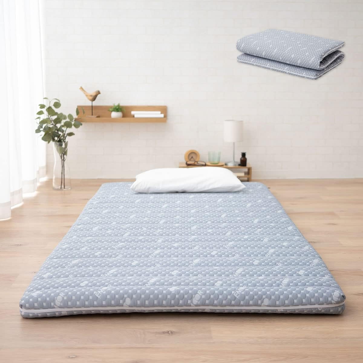 EMOOR Foldable Hybrid Futon Mattress, High-Resilience Urethane Foam ...