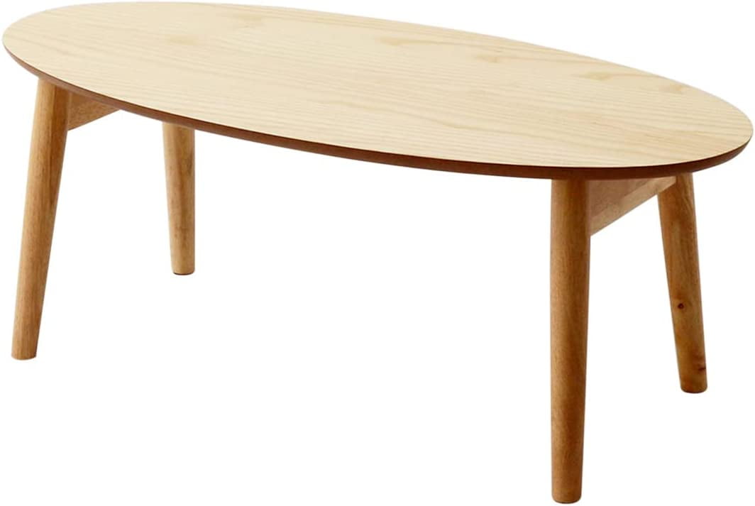 EMOOR Wood Folding Coffee Table Oval (35.4"x16.9") Ash, Floor Sitting ...