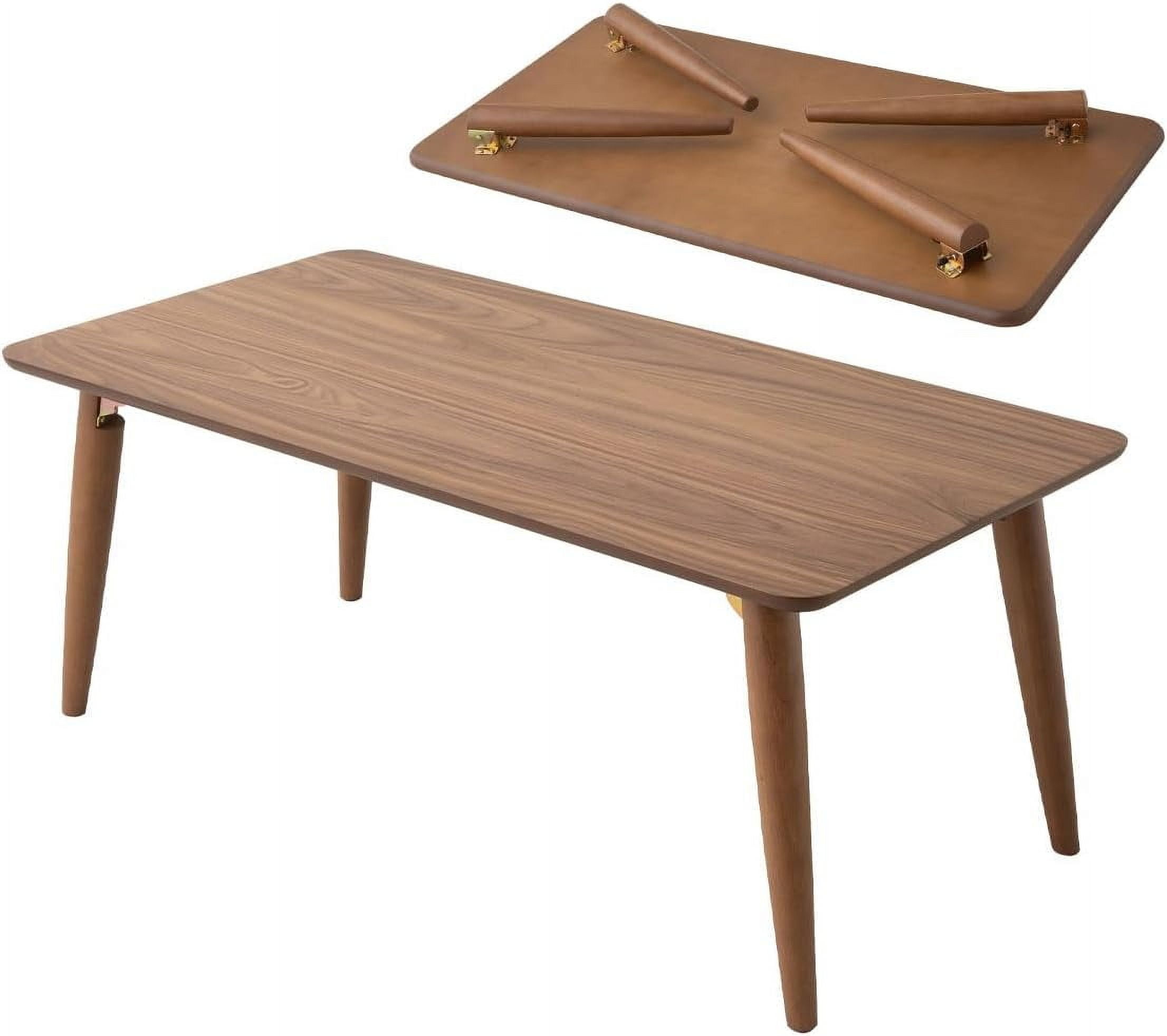 EMOOR Wood Folding Coffee Table Rectangle Large (20.5"x41.3") Walnut ...