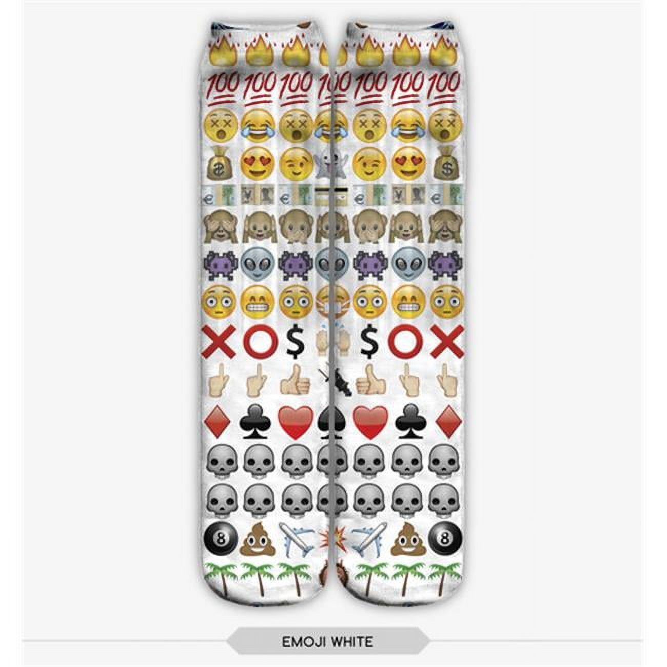 EMOTICON MULTI EMOJI STOCKING SOCKS WHITE ONE SIZE FITS ALL - Walmart.com