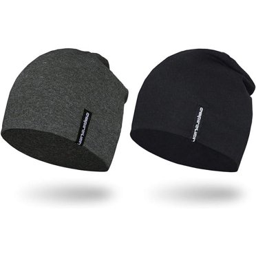Cotton Skull Caps for Men Women,2-Pack Lightweight Beanie Sleep Hats ...