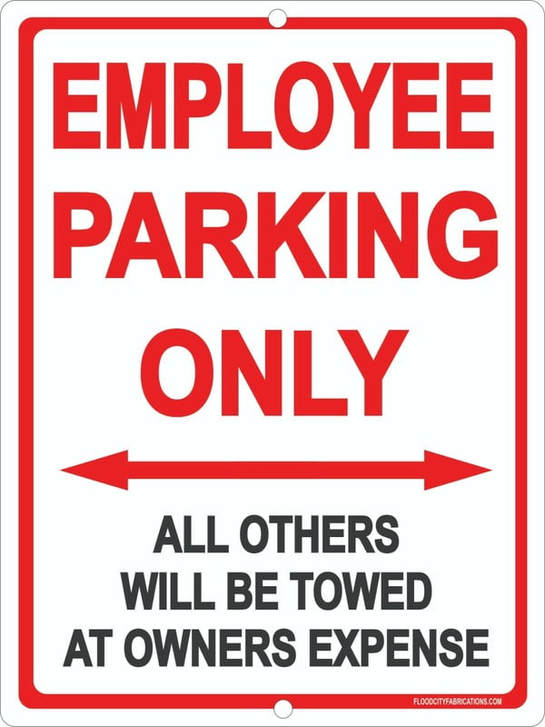 EMPLOYEE Parking Only Sign 8" x 12" Metal Garage Lot Employees Signs ...