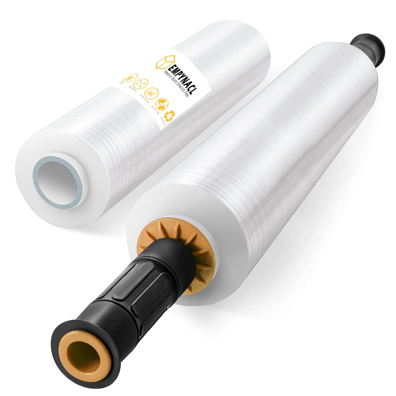 EMPYNACL Stretch Film, 2PCS 500% Stretch Heavy Duty Shrink Wrap with 2 ...