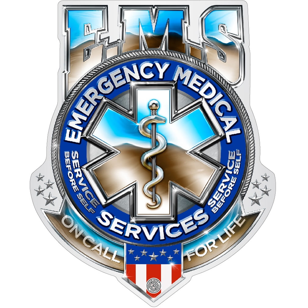EMS Badge Of Honor EMS White vinyl Reflective Decal 4In - Walmart.com