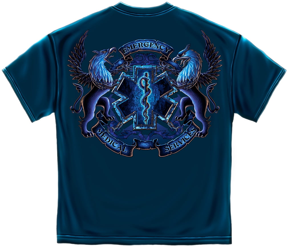 EMS Coat Of Arms EMT 100% Cotton Navy T-Shirt X-Large - Walmart.com
