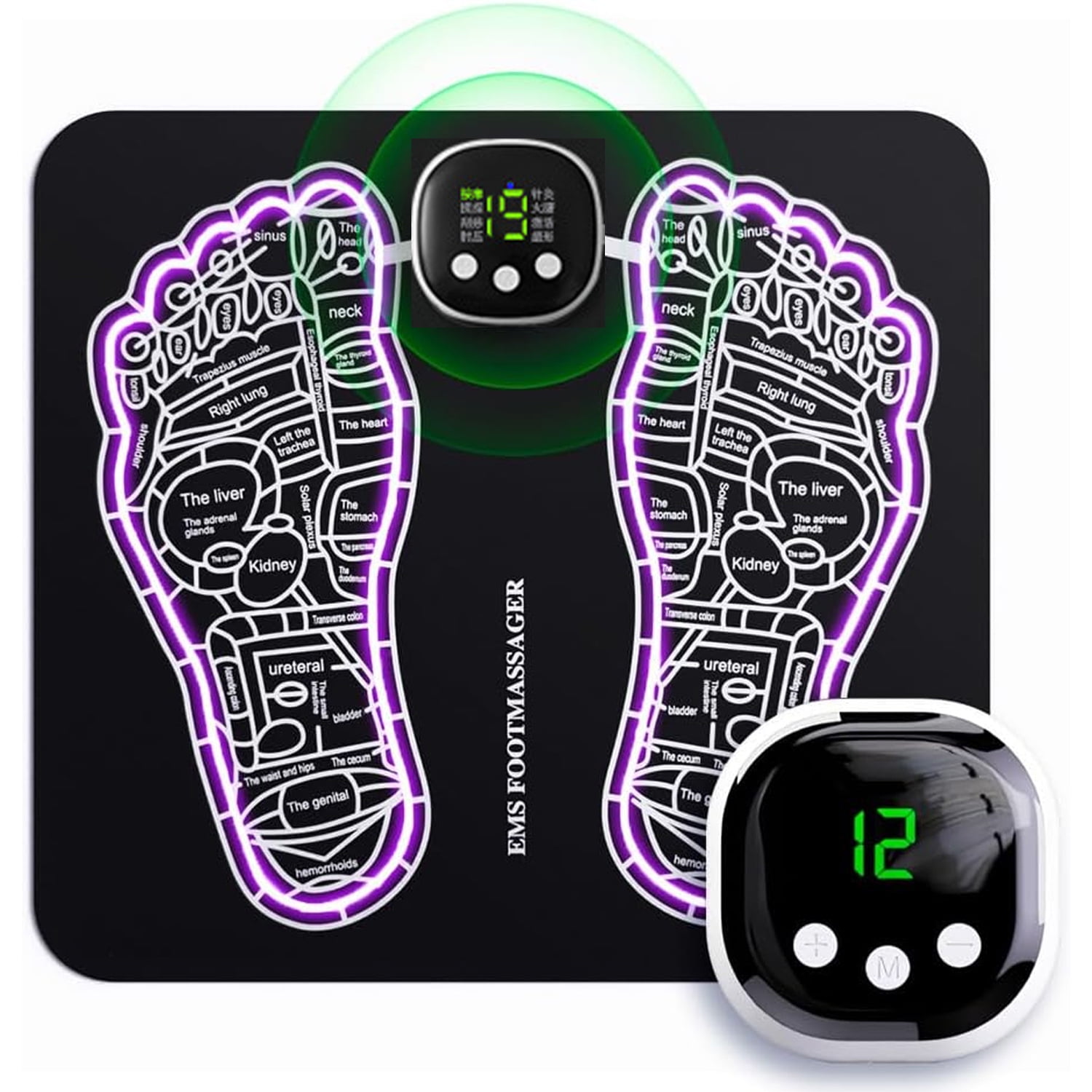 Ems Foot Massager Matfoot Massager Padfoldable Feet And Calves Massage Machine With 8 Modes And
