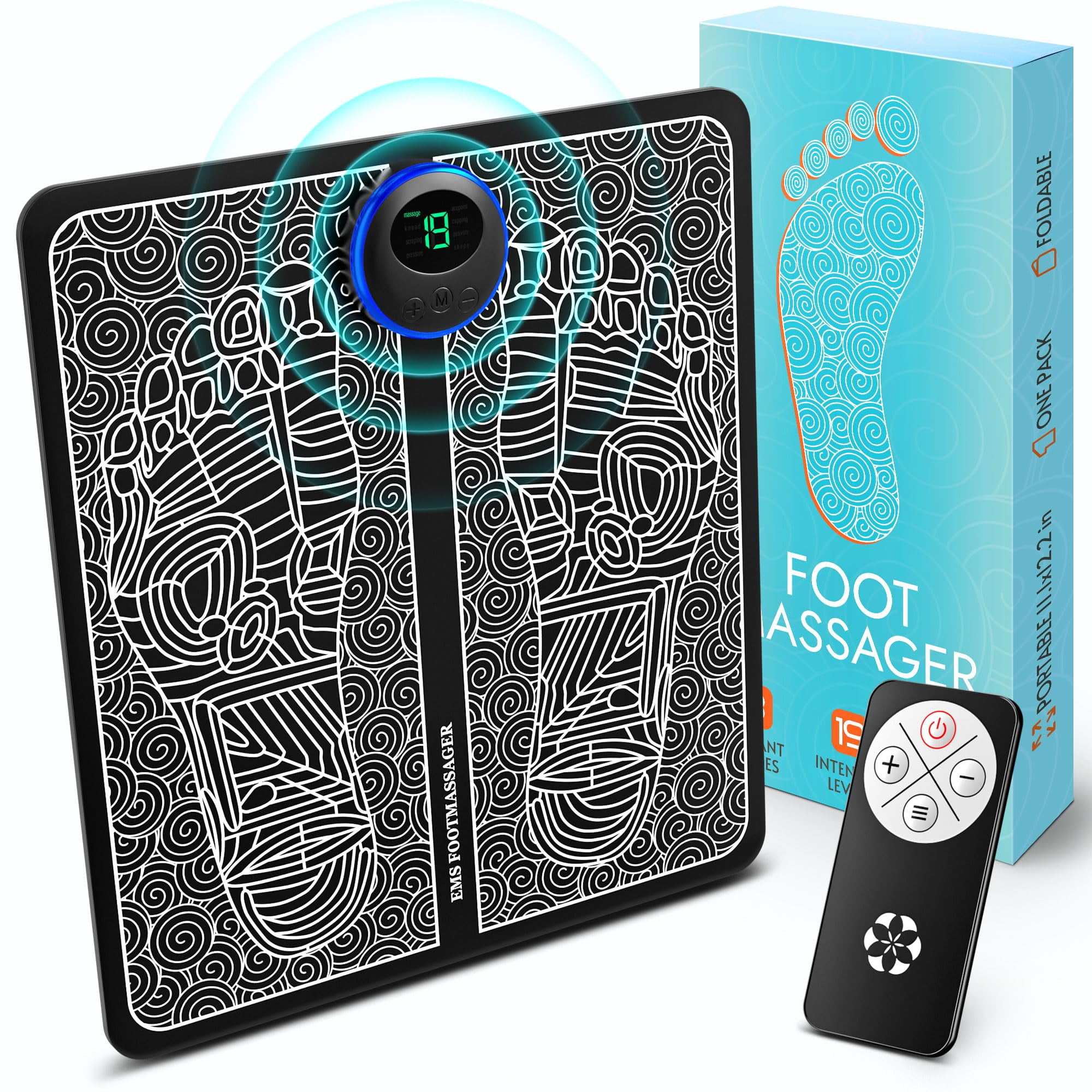 EMS Foot Massager Mat for Neuropathy and Pain Relief – Foldable USB ...