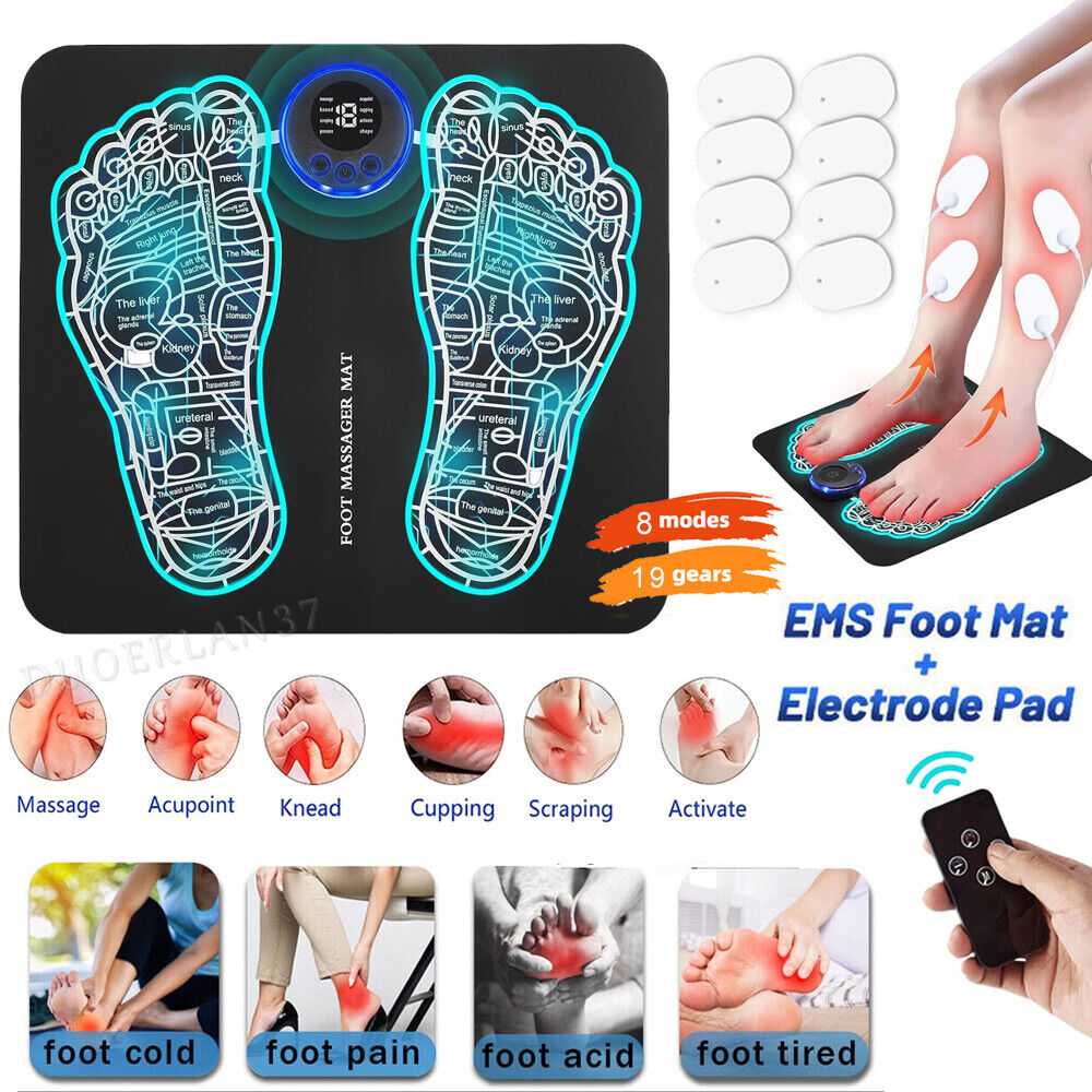 EMS Foot Massager Mat with Remote Control -Improve Circulation, Muscle ...