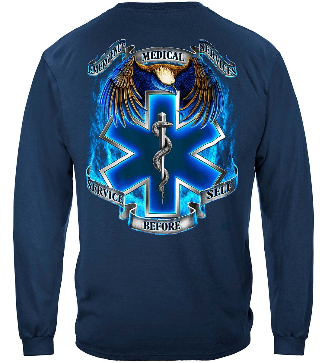 EMS Long Sleeve Shirt Heros Ems Navy - Walmart.com