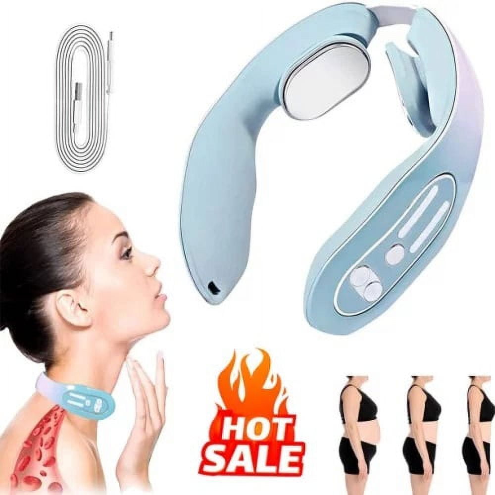 EMS Neck Acupoints Lymphvity Massage Device,Intelligent Neck Massager with Heat, Electric Pulse ...