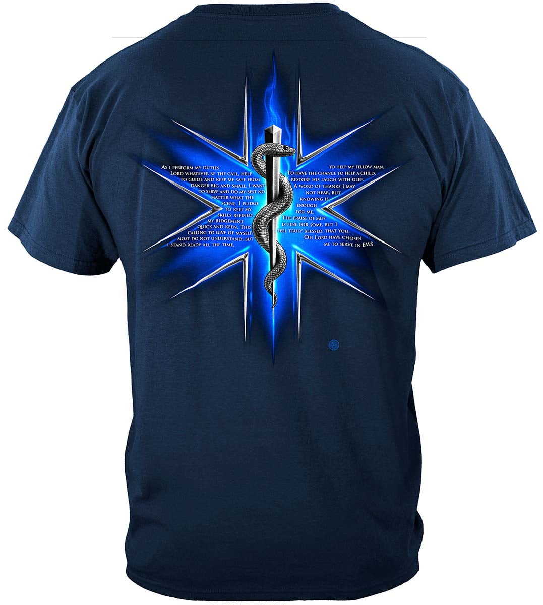 EMS Prayer EMS 100% Cotton Navy T-Shirt 5X-Large - Walmart.com
