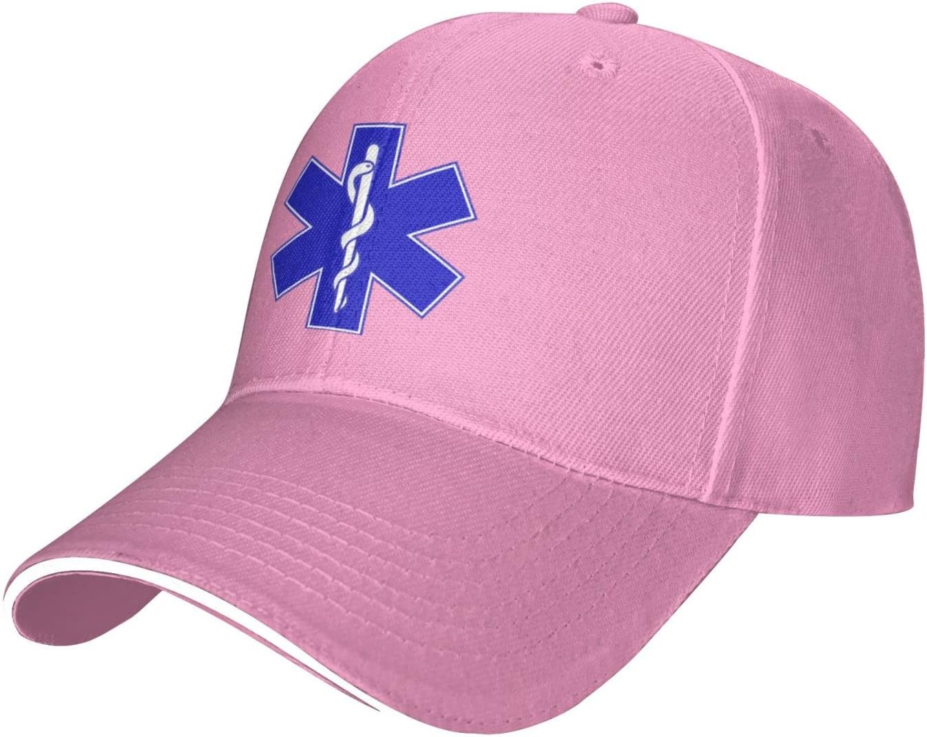 EMS Sign EMT Emergency Medical Baseball Cap Men Women Duck Tongue Classic Sandwich Hat Plain ...
