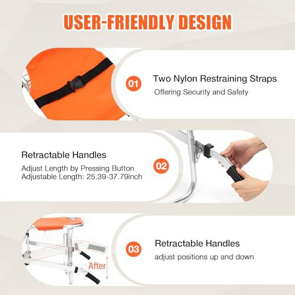 EMS Stair Chair, 2-Wheel Fire Emergency Evacuation Stair Chair ...