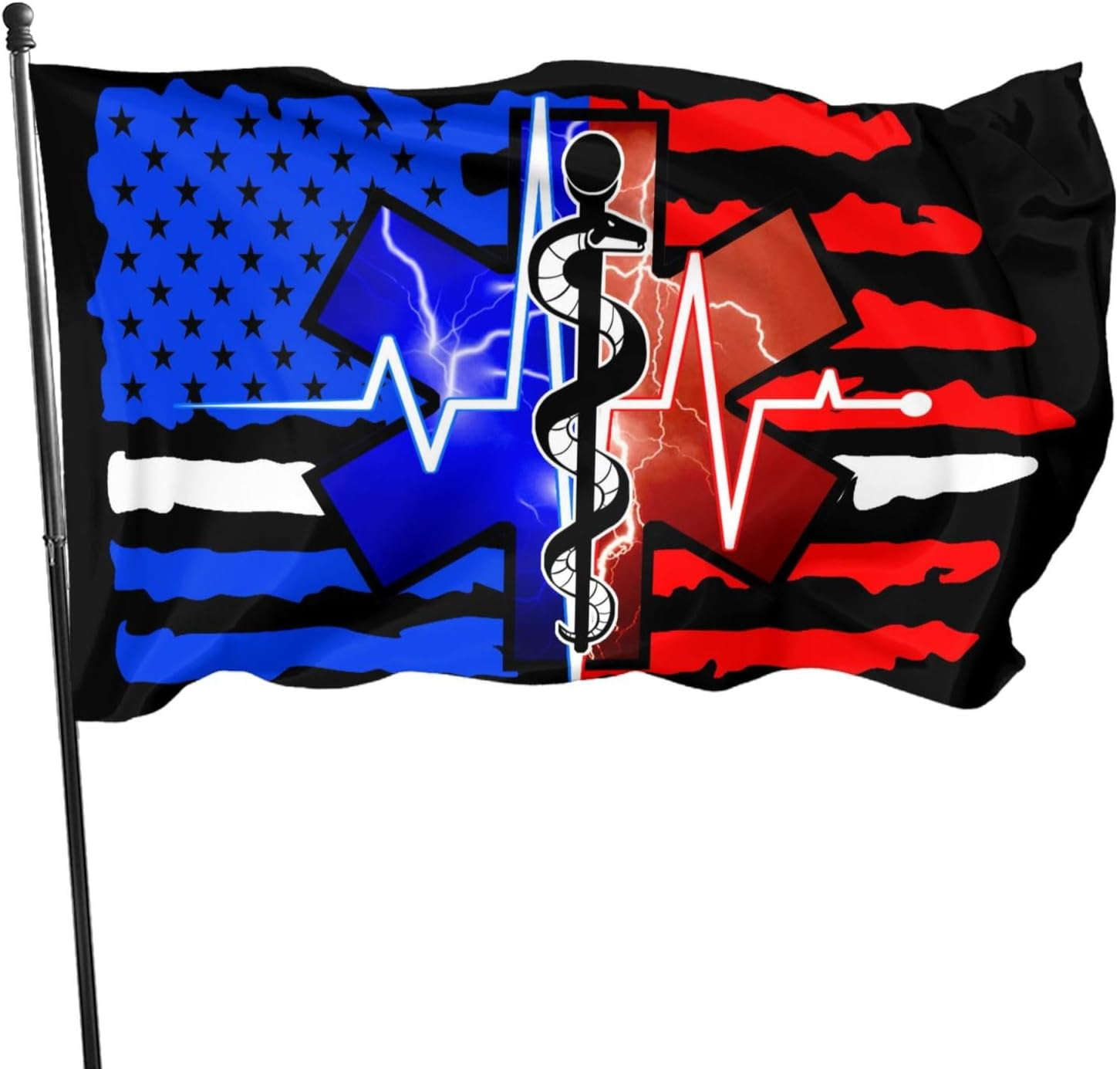 EMS Star of Life EMT Flag 3x5 Ft Paramedic Flag Home Outdoor Indoor ...