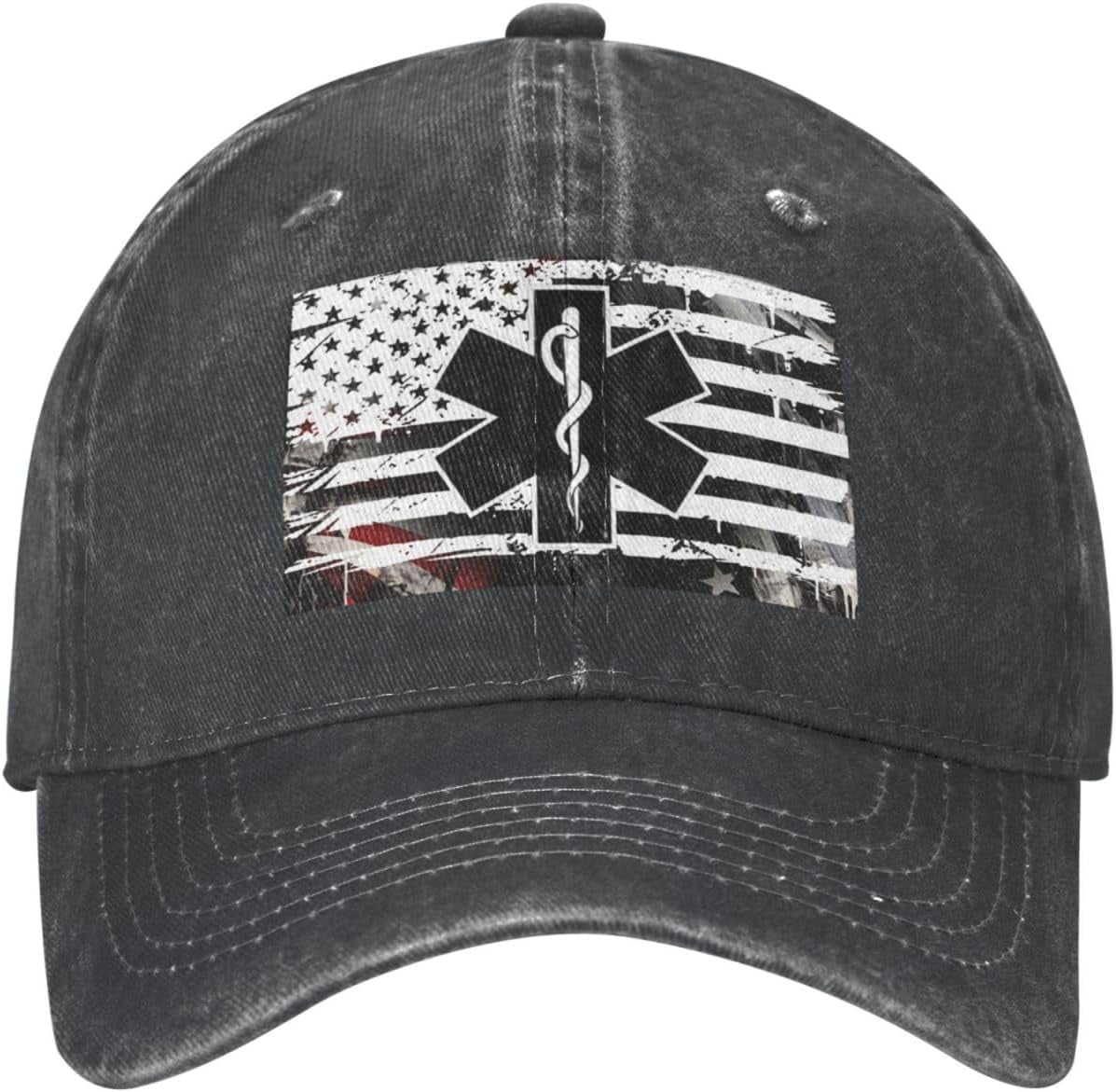 EMS Star of Life EMT Paramedic Medic American Flag Distressed Denim ...