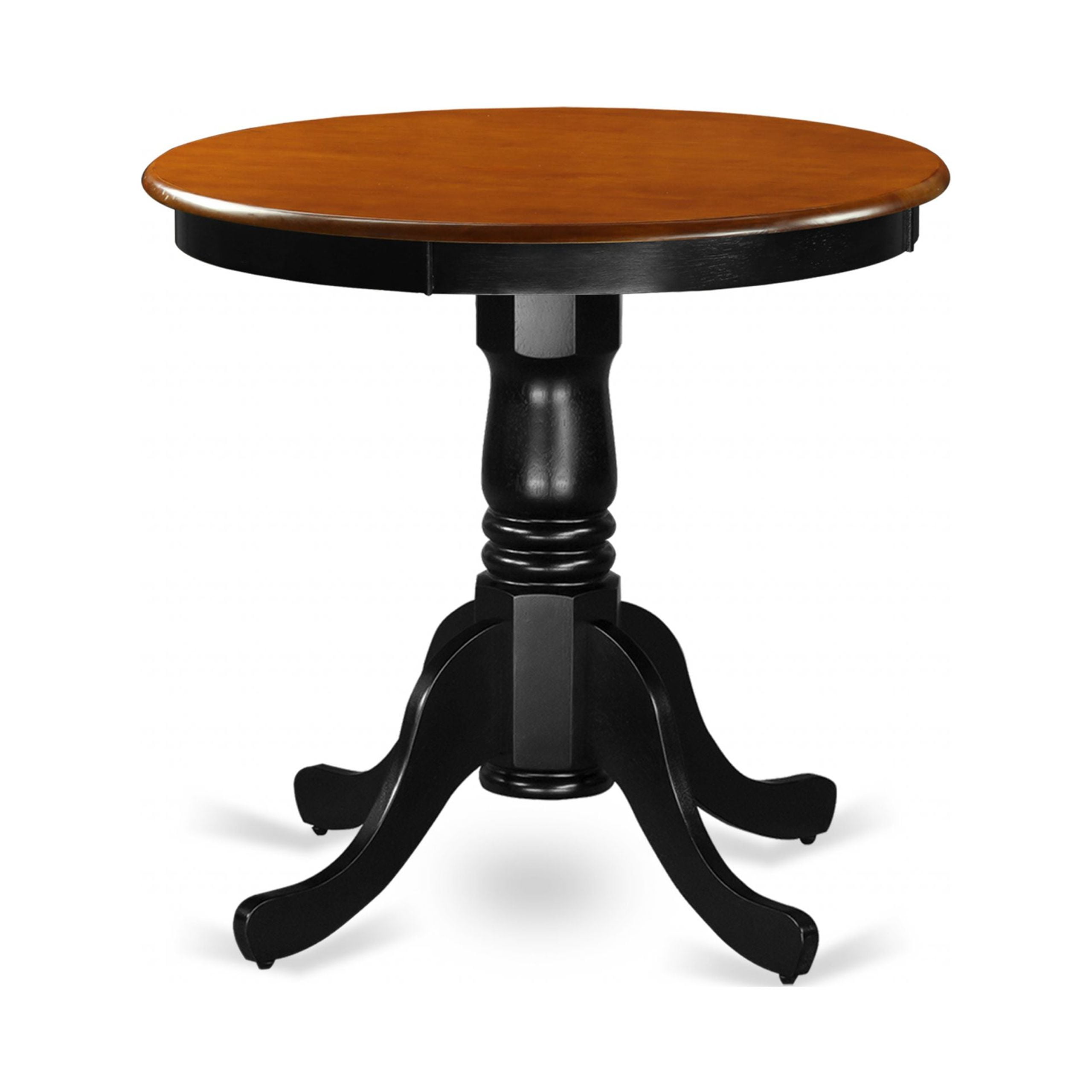 EMT-BCH-TP Eden Dining Table - Rubber Wood, 30" Round, Black/Cherry ...