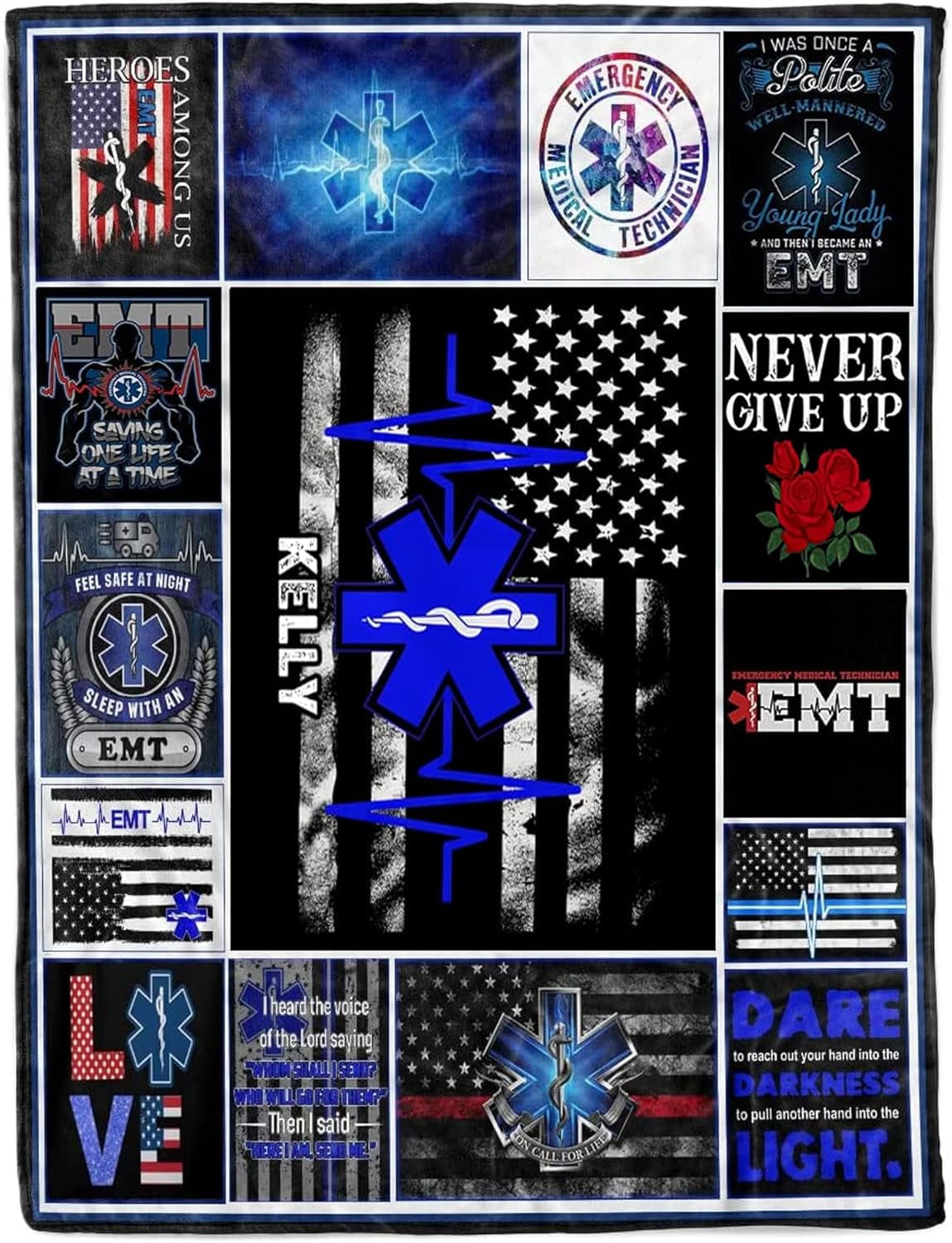 EMT Blanket Paramedic Throw Blanket EMT Fuzzy Plush Soft Micro Sherpa ...