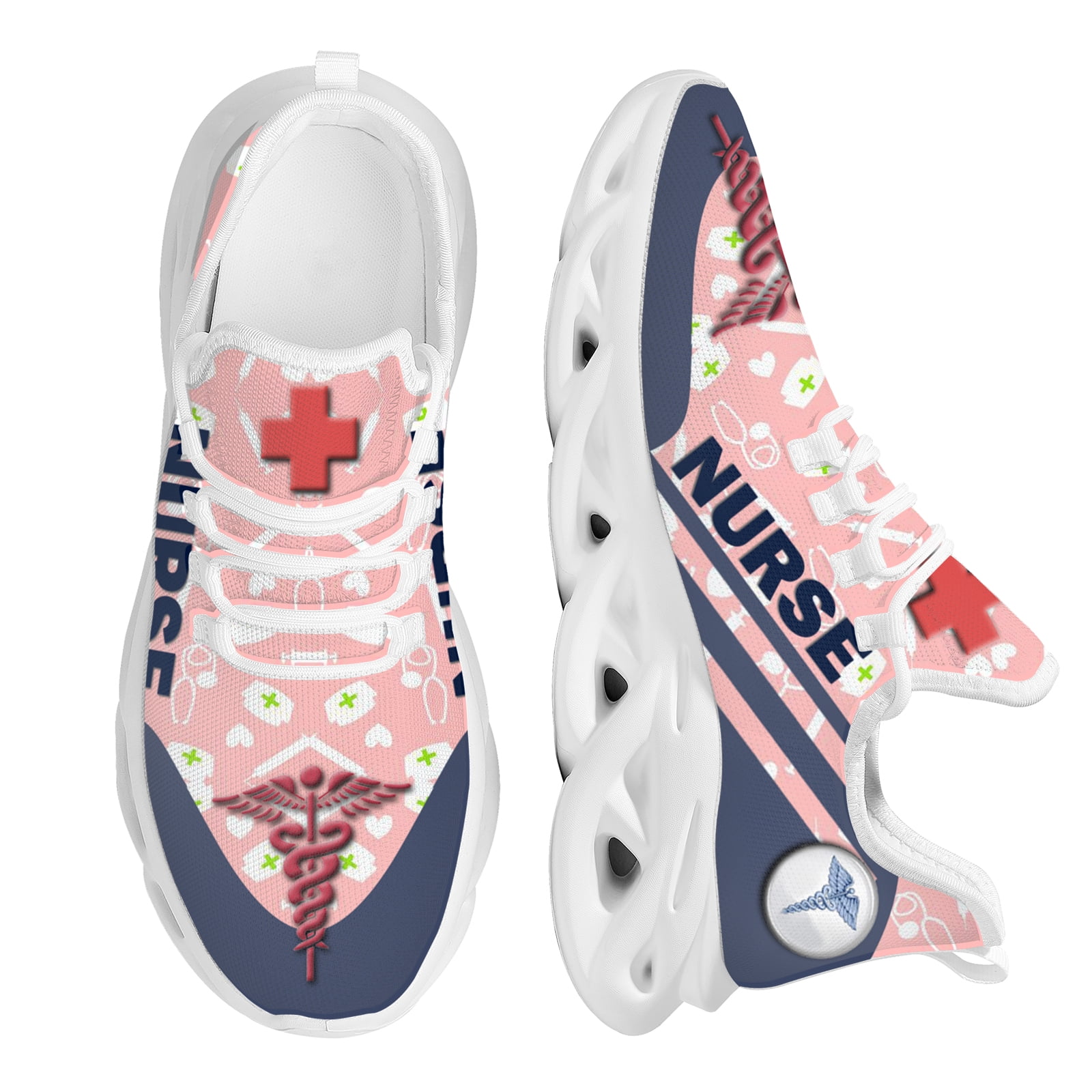 EMT EMS Ambulance Pattern Running Sneakers Lightweight Mesh Shoes for ...