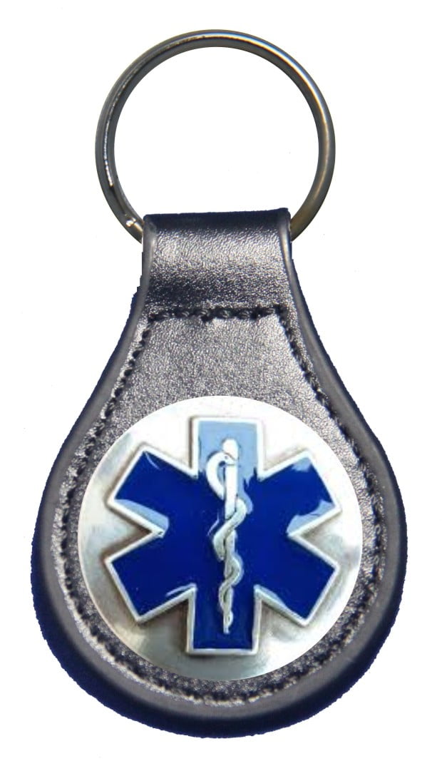 EMT, EMS, Cross of Life leather key fob or keychain Black - Walmart.com