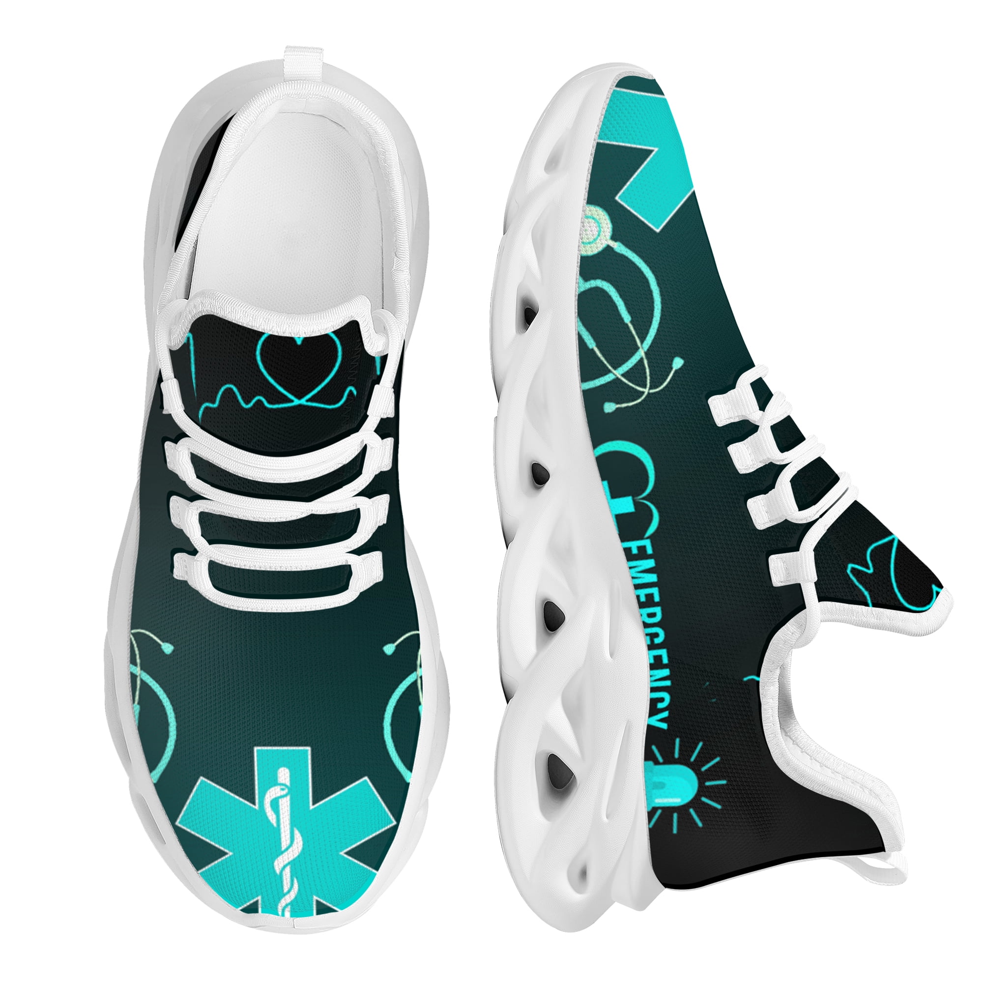 EMT EMS EMR Paramedic Print Shoes for Women Medical Surgical Design Breathable Sneakers Lace Up ...