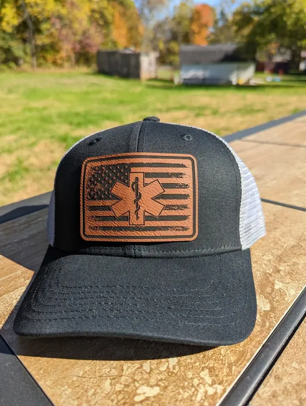 EMT EMS Hat | Custom Leather Patch, EMT Gift, Paramedic Gift, Station ...