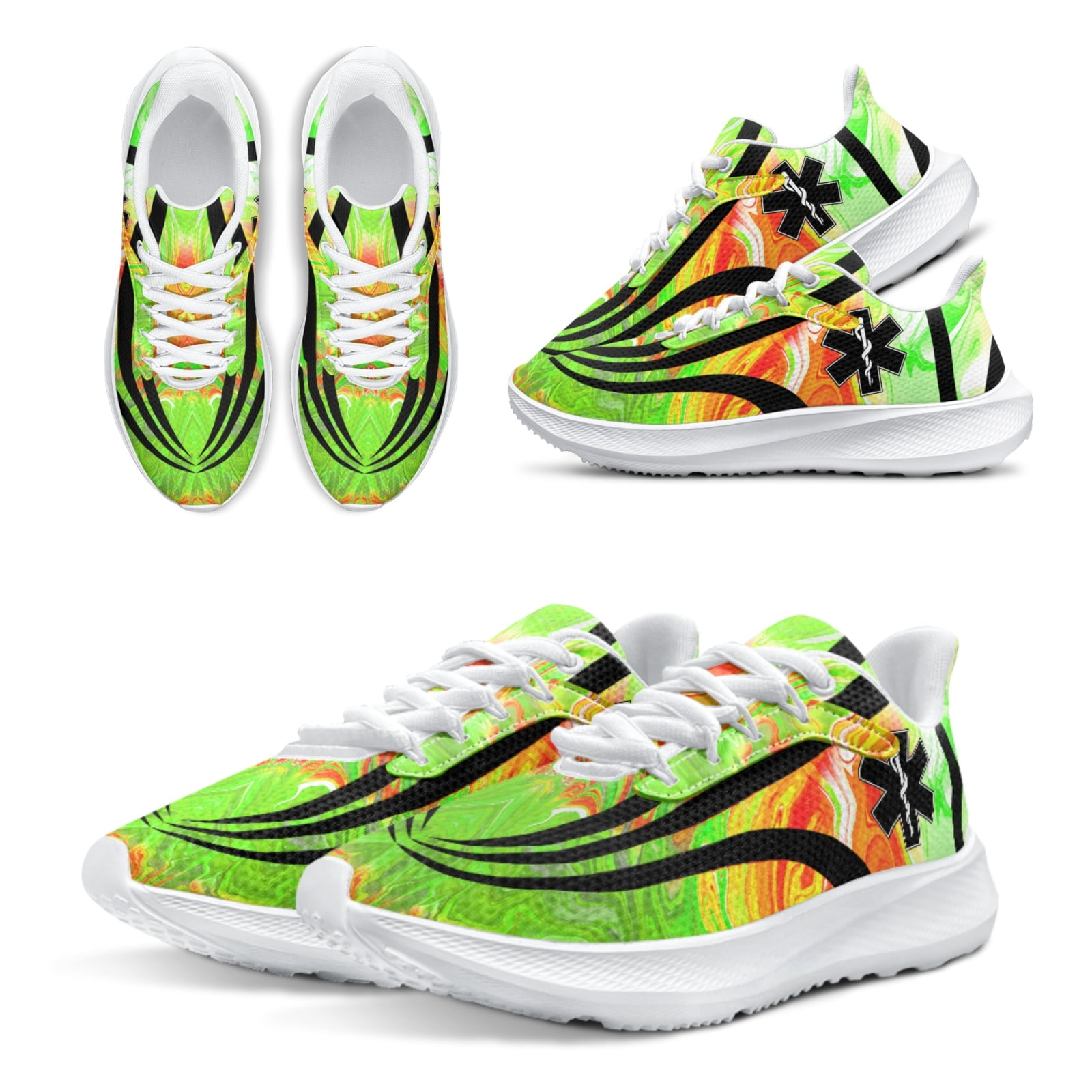 EMT EMS Running Shoes For Women Psychedelic Abstract Art Design Brand ...