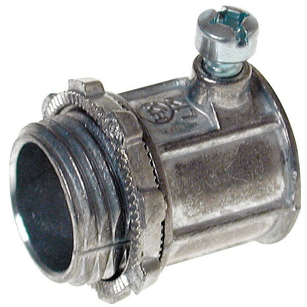 EMT Grounding Connector, 1-1/4 in, Set Screw, Zinc, Plain(3LT38 ...