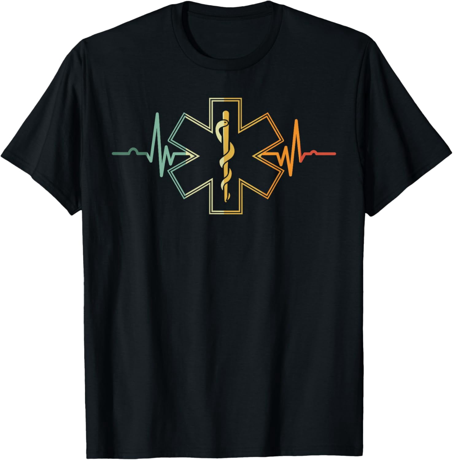 EMT Heartbeat Medical Worker First Responder Health Worker T-Shirt men ...