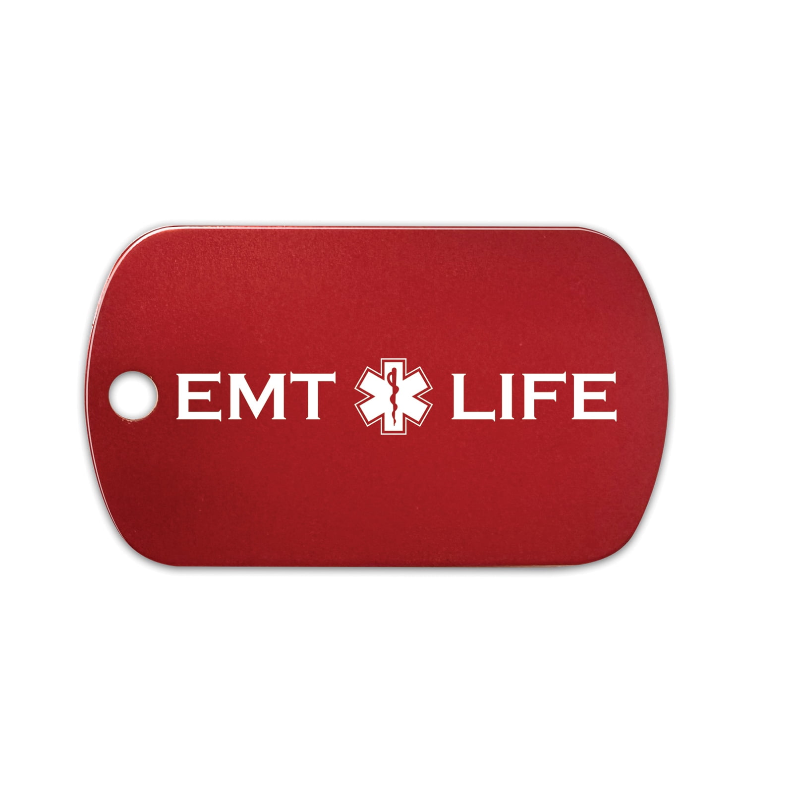 EMT Life GI Dog Tag Aluminum Keychain lifesaving rescue first responder ...