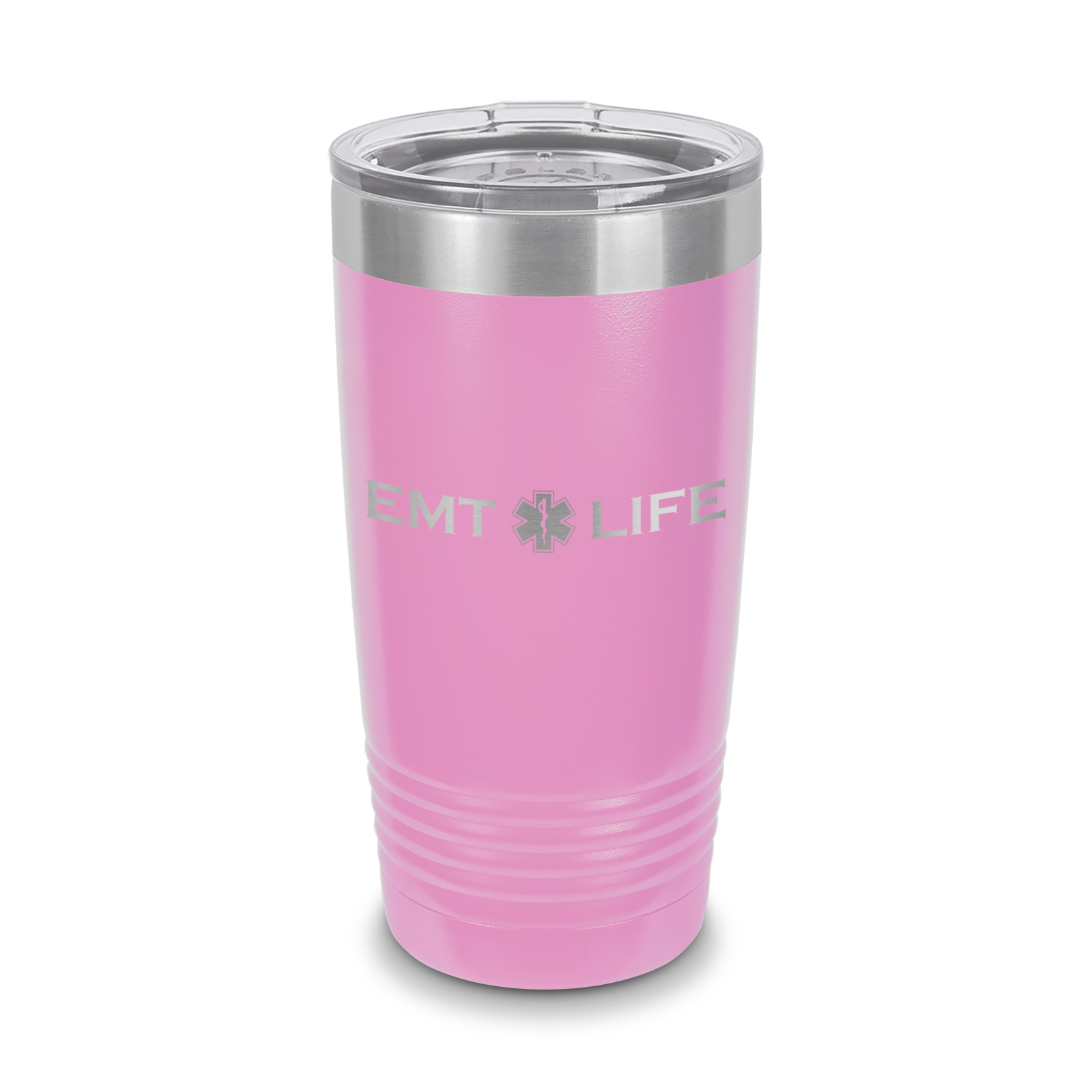 EMT Life Tumbler 20 oz - Laser Engraved w/ Clear Lid - Stainless Steel ...