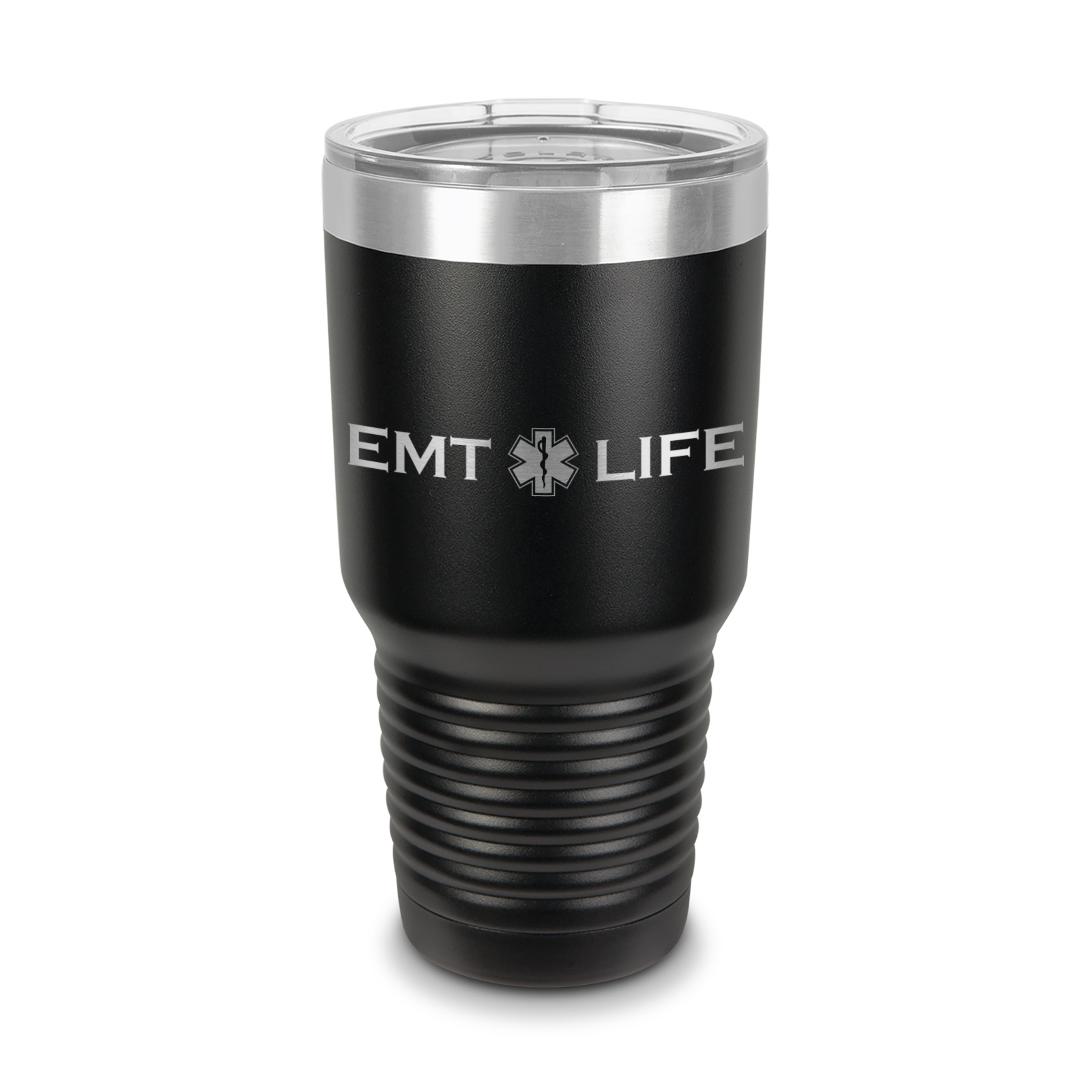 EMT Life Tumbler 30 oz - Laser Engraved w/ Clear Lid - Stainless Steel ...