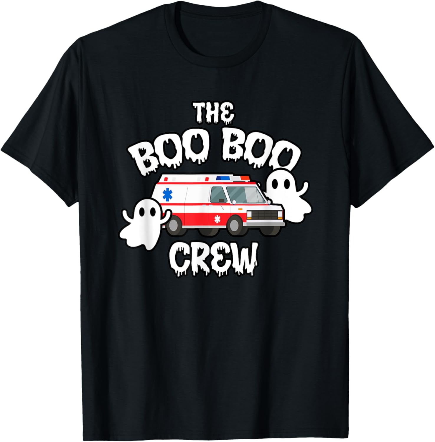 EMT Paramedic EMS Boo Boo Crew Ambulance Ghost Halloween T-Shirt ...