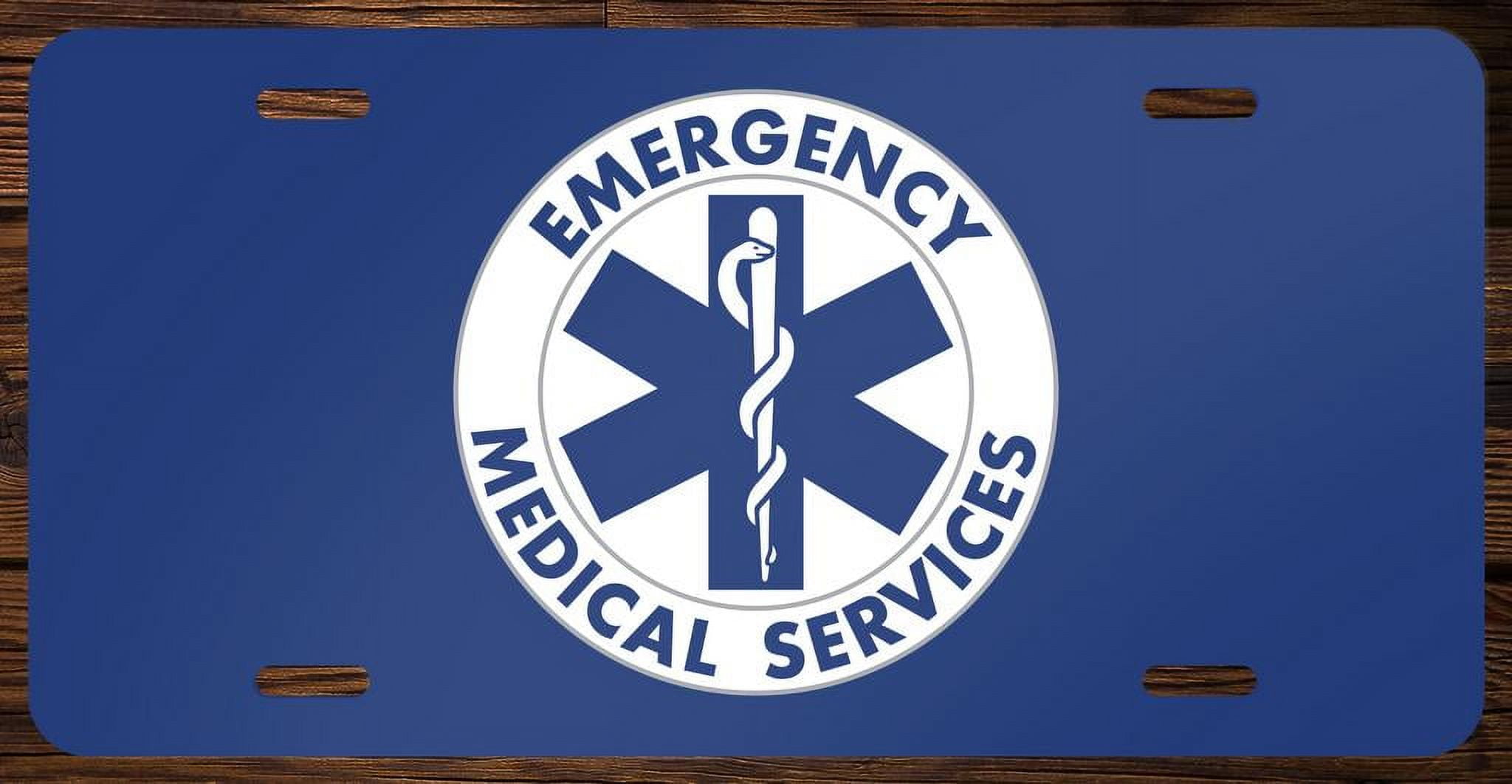 EMT Star of Life Emblem Vanity Front License Plate Tag Printed Full ...