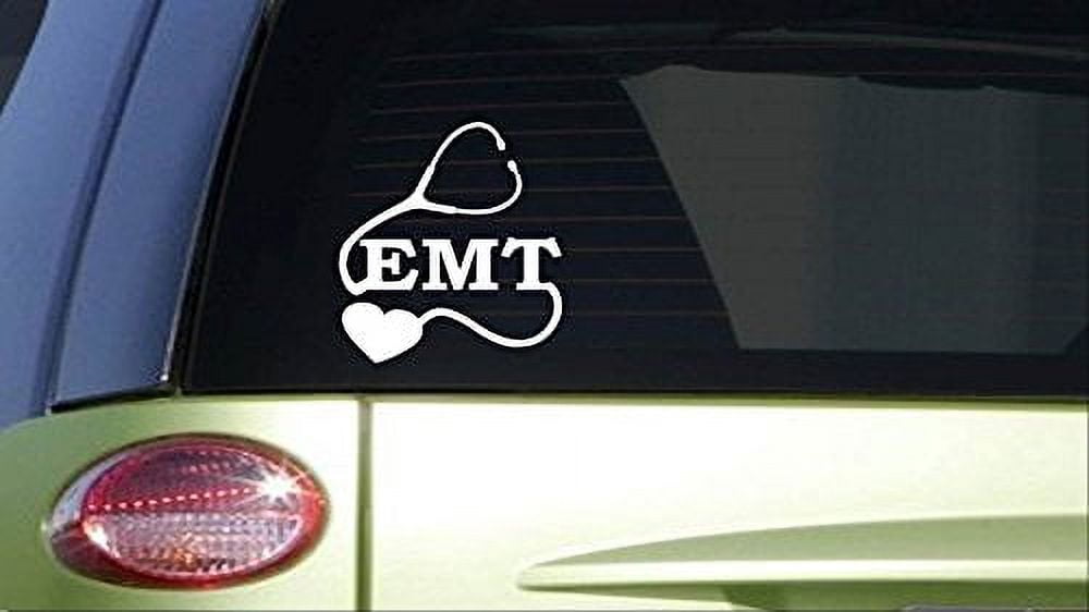 EMT heart *I383* 8 inch Sticker decal ambulance stethoscope er hospital ...