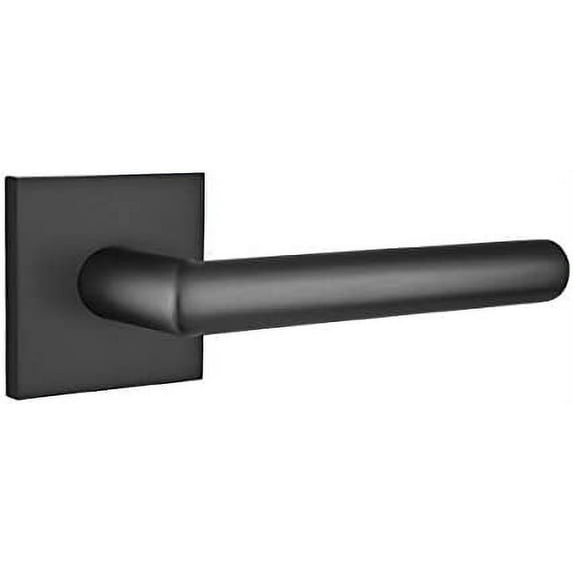 EMTEK Square Rosette Passage Set with Matching Finish Stuttgart Lever ...