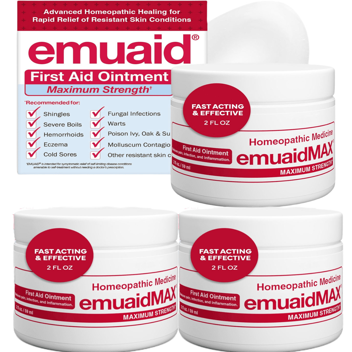 EMUAIDMAX Ointment for Itchy Skin, Maximum Strength Treatment (3PCS ...