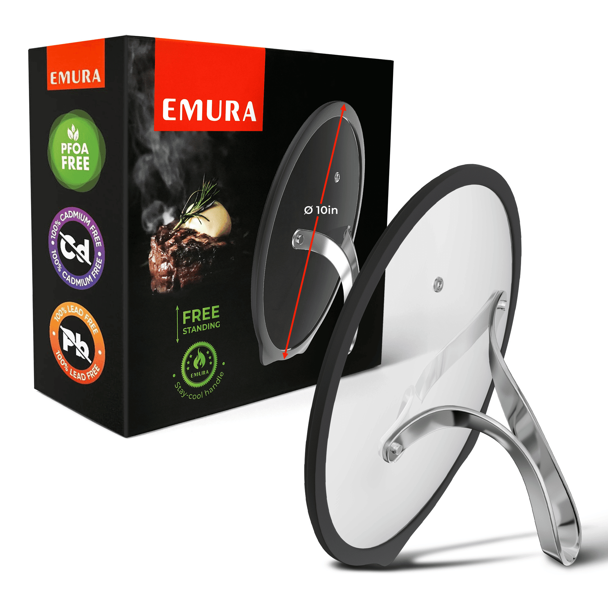 Emura 10in Tempered Glass Frying Pan Lid, Food-grade Silicone - Walmart.com