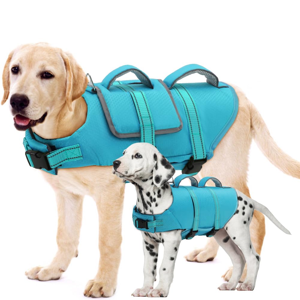 EMUST Dog Life Vest for Swimming, Reflective Large Dog Life Jacket with ...