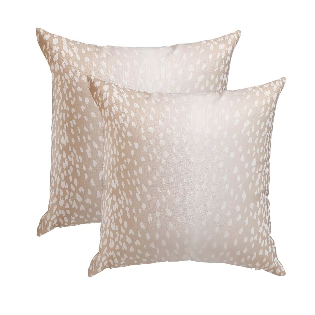 EMWEYKE 18" x 18" Beige Antelope Print Decorative Throw Pillow Covers ...