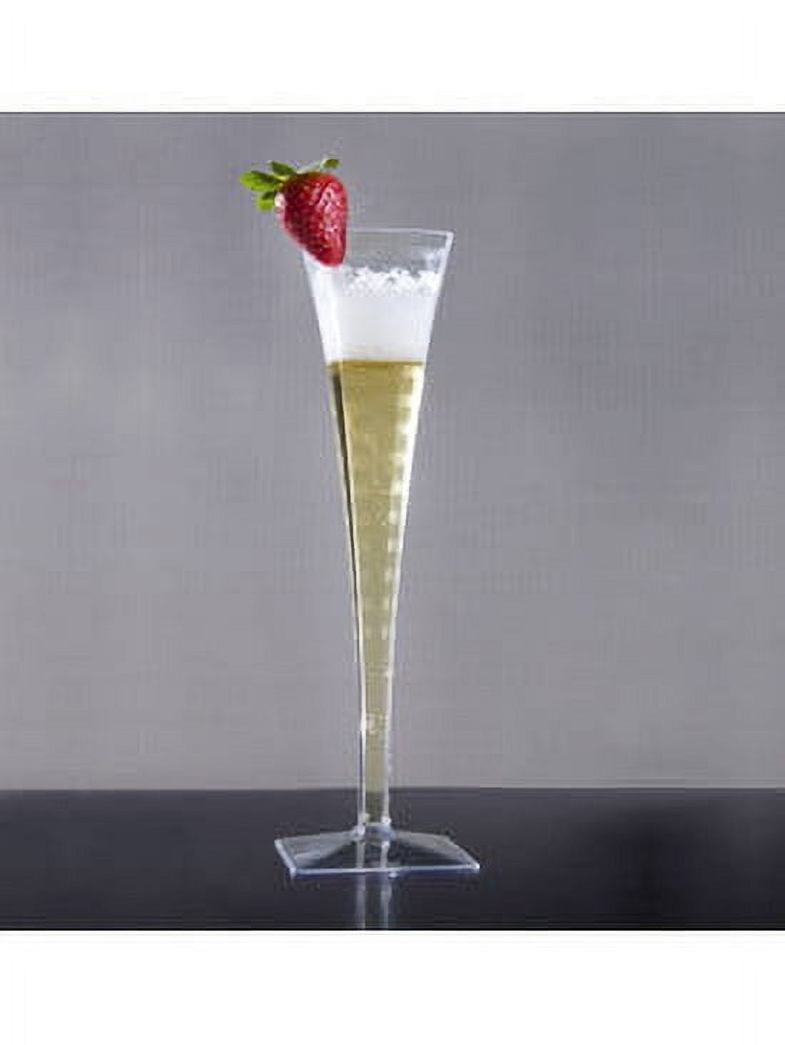 EMi Yoshi 5oz Clear Plastic Square Champagne Flutes 6pk - Walmart.com