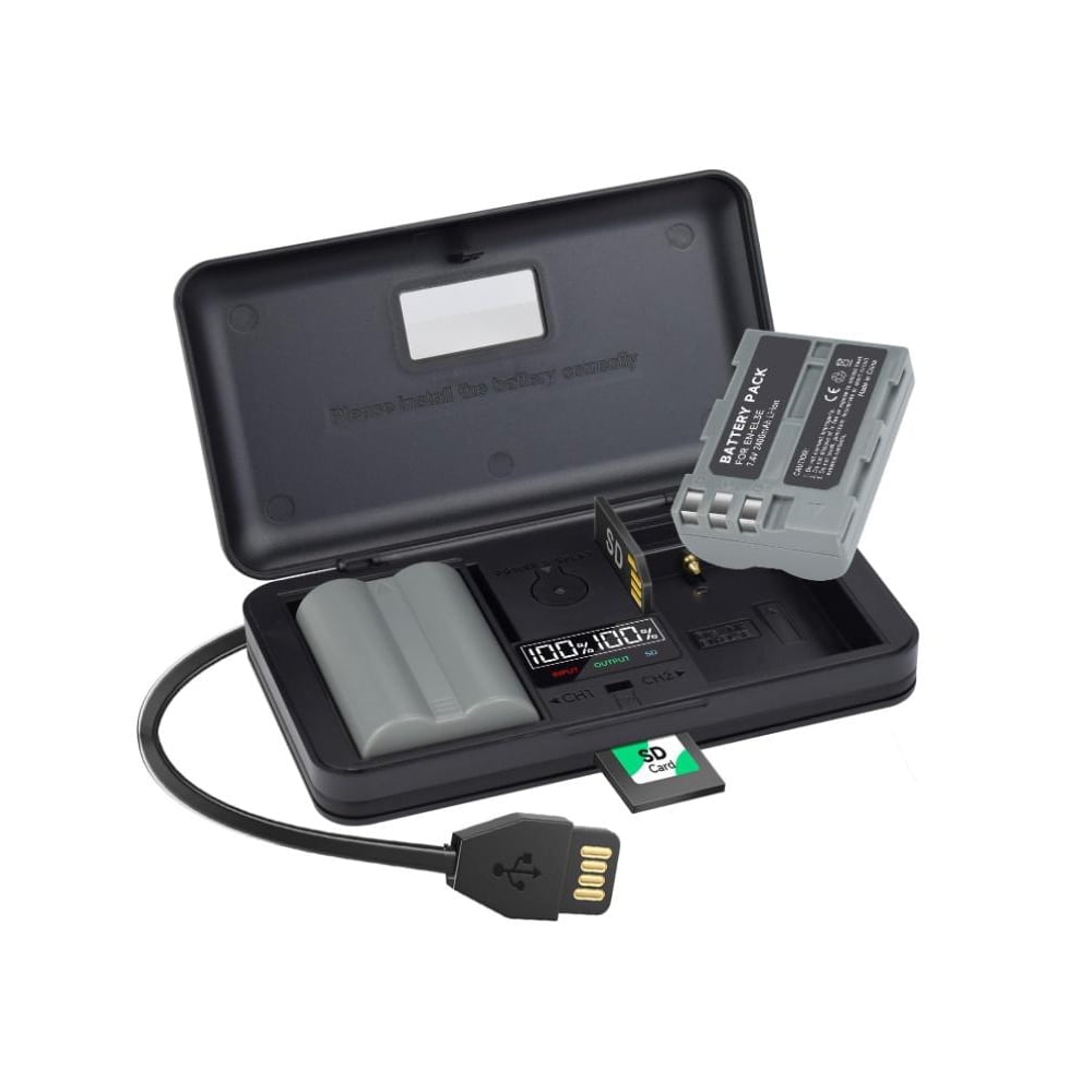 EN-EL3E 2 Pack 7.4v 2000mAh Batteries with LCD Multi-Functional Battery ...