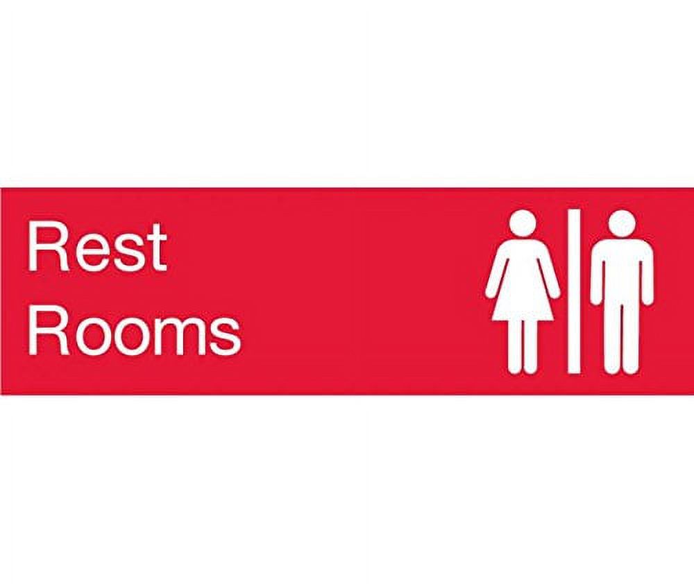 EN19R National Marker Engraved Rest Rooms Sign, Graphic, 3 Inches x 10 ...